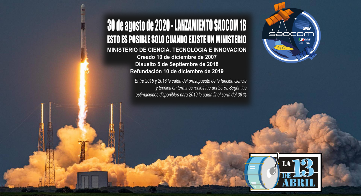 Lanzamiento del SAOCOM 1B – Agrupación 13 de abril